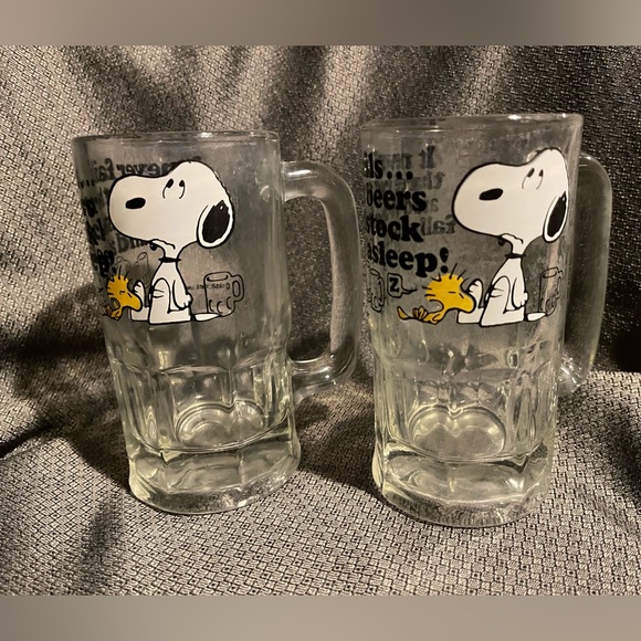 Snoopy | Dining | Vintage Snoopy Root Beer Glasses | Poshmark
